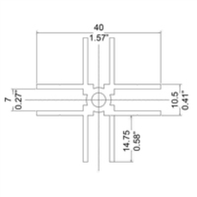 4 Way Divider Extrusion 7mm (2 meters) | Dividing Wall Systems 7mm ...