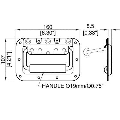 Recessed Flip Handle | Handles Recessed Handle | flight case parts ...